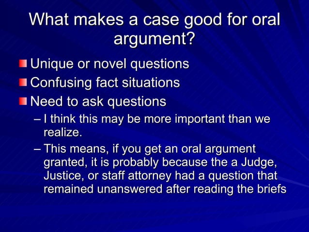 Oral Argument | PPT | Law