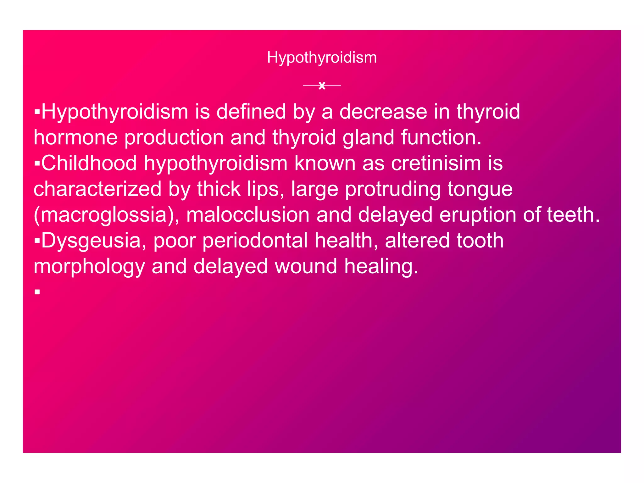 Oral aspects of metabolic diseases | PPTX