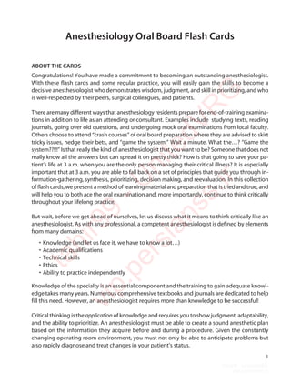 Anesthesia Oral Board Flash Cards reviewer | PDF