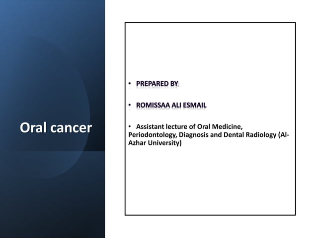 oral cancer : Diagnosis and mangement.pptx