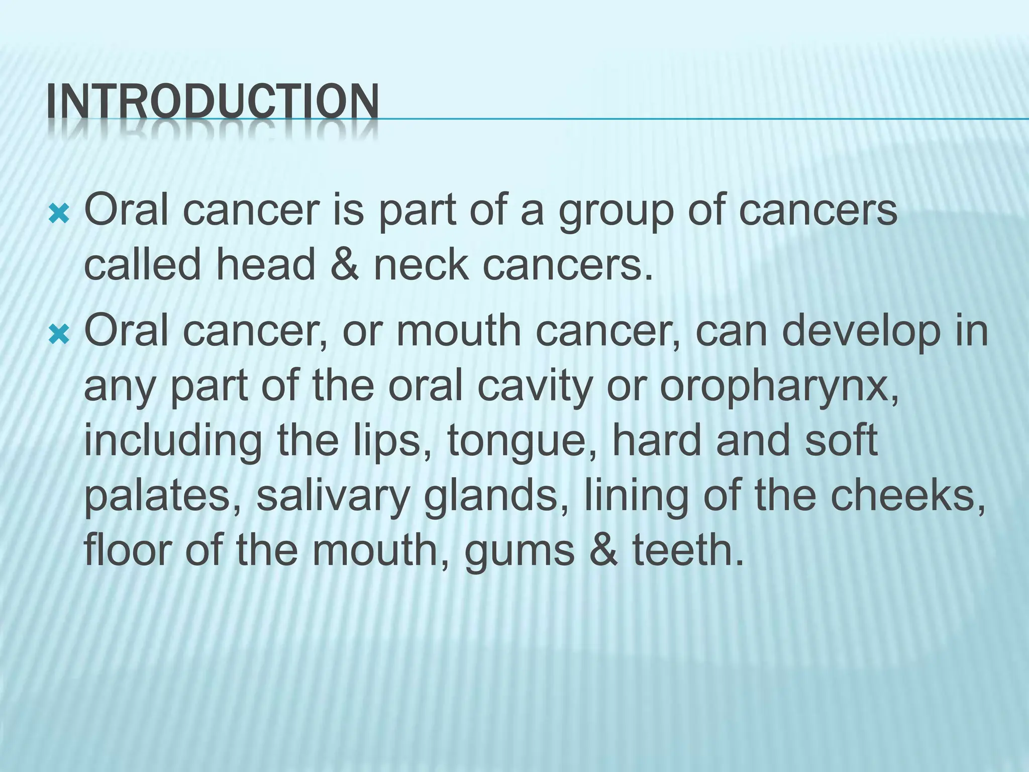 Oncology: disease condition of oral cancer | PPTX