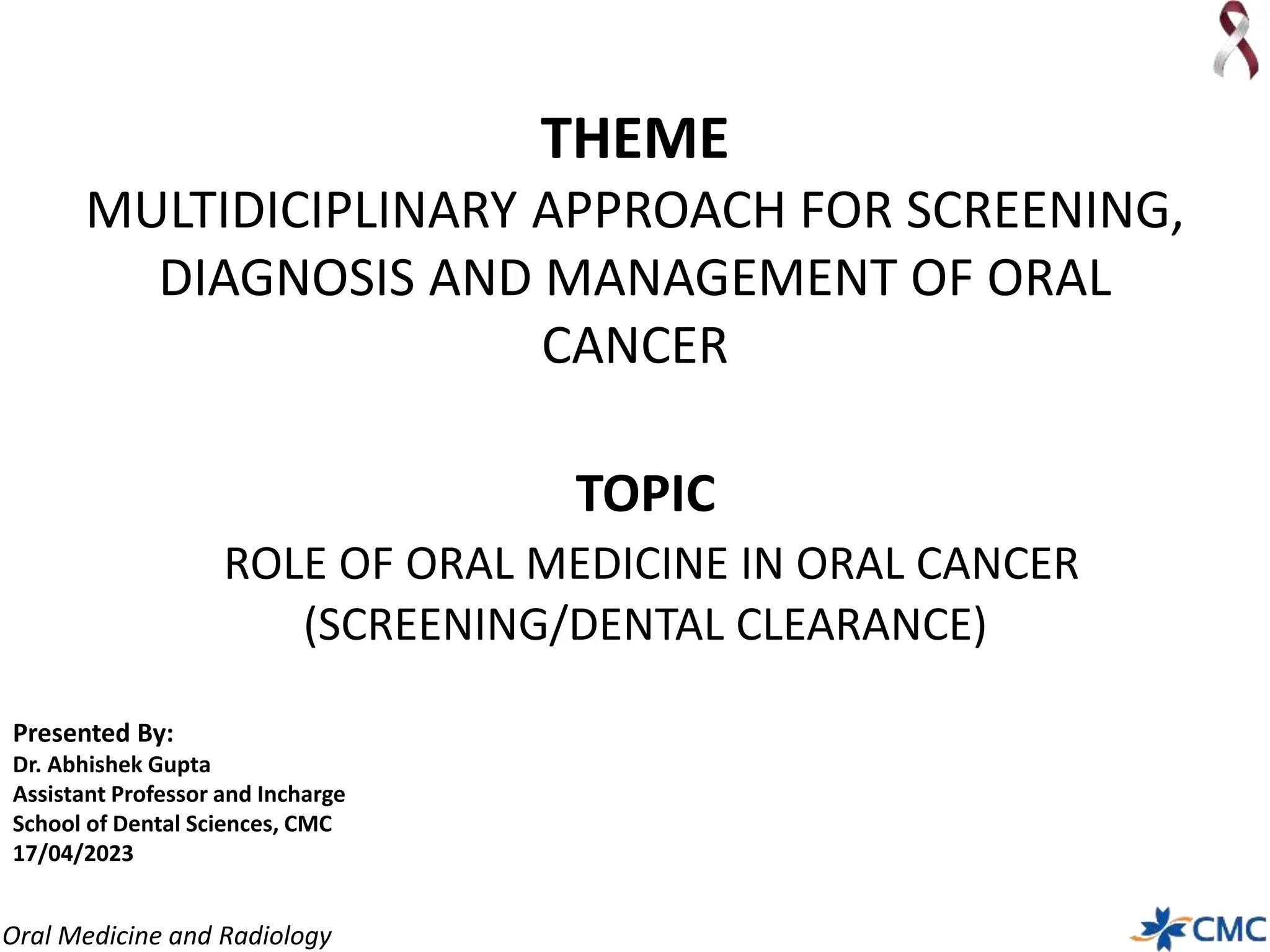 ORAL CANCER SCREENING | PPTX