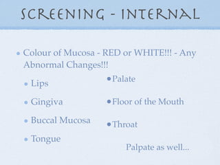 Oral cancer screening simplified | PPT