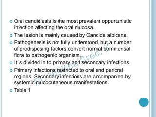 Oral candidiasis | PPTX