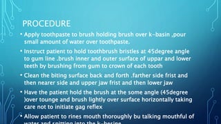 # oral care procedure ppt presentation # | PPTX