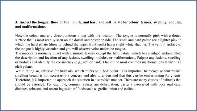 ASSESSMENT Of ORAL CAVITY PROPER ppt pptx | PPT