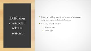 Oral controlled drug delivery systems - Various Approaches | PPTX