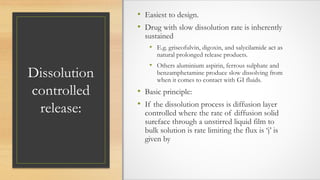Oral controlled drug delivery systems - Various Approaches | PPTX