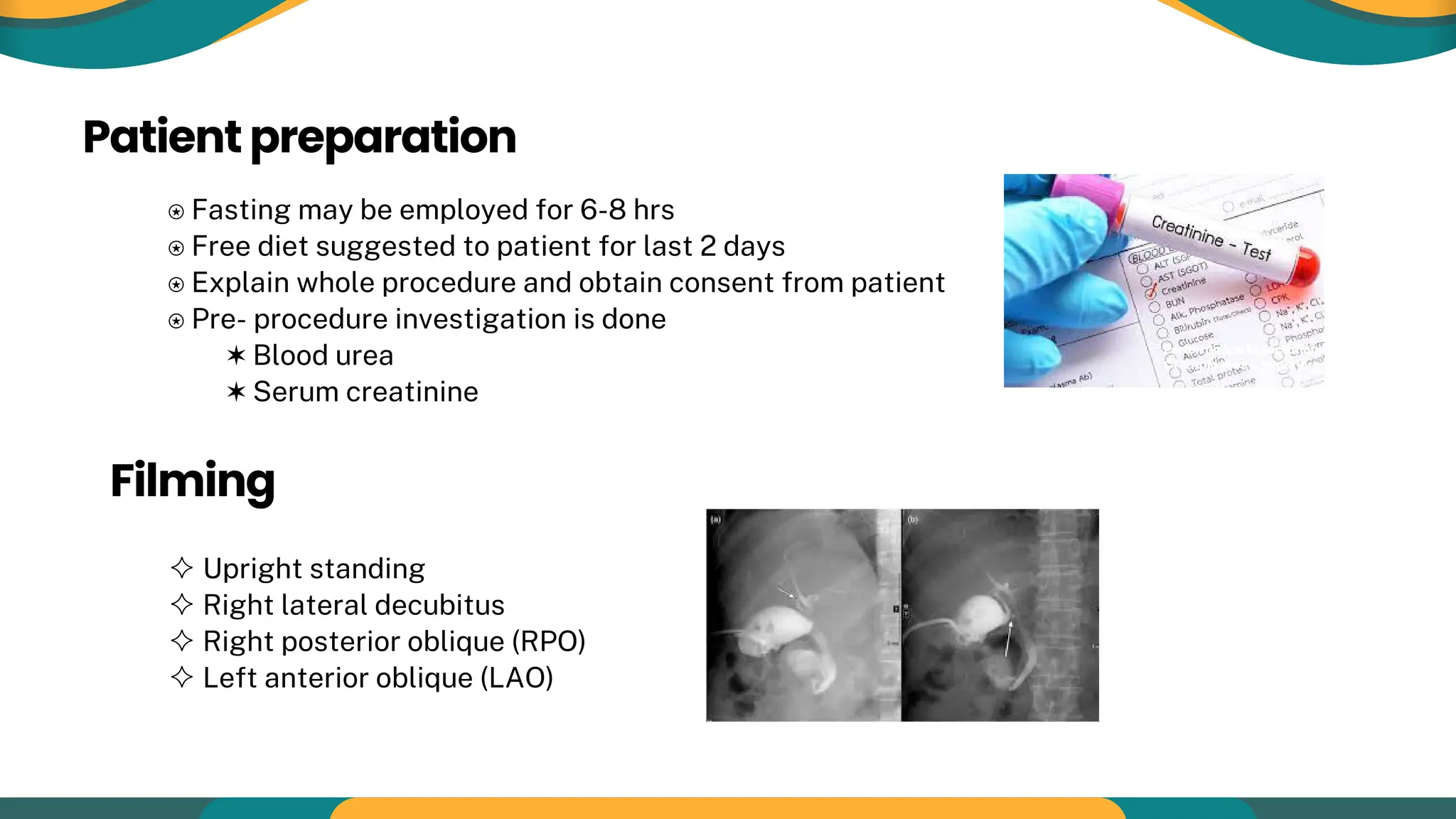 Oral Cholangiography procedure done in radiology department | PDF