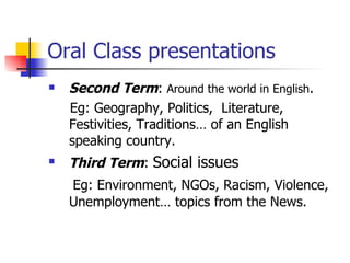 Oral Class Presentation | PPS