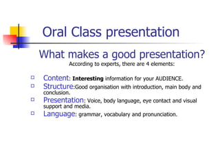 Oral Class Presentation | PPS