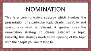 Different types of communicative strategies | PPTX