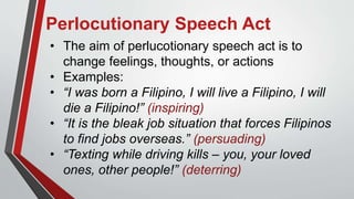 Oral Comm - Types of Speech Act | PPTX