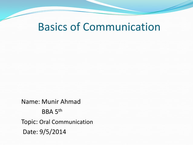 Basics of Communication | PPT