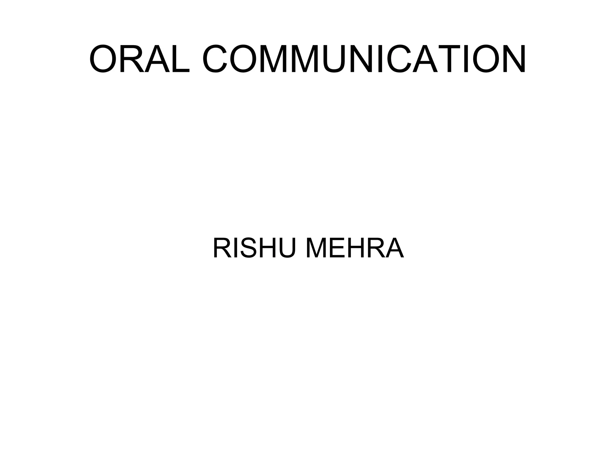 Oral Communication | PPT