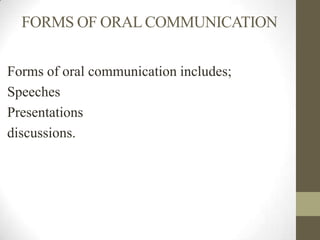 Oral communication | PPTX