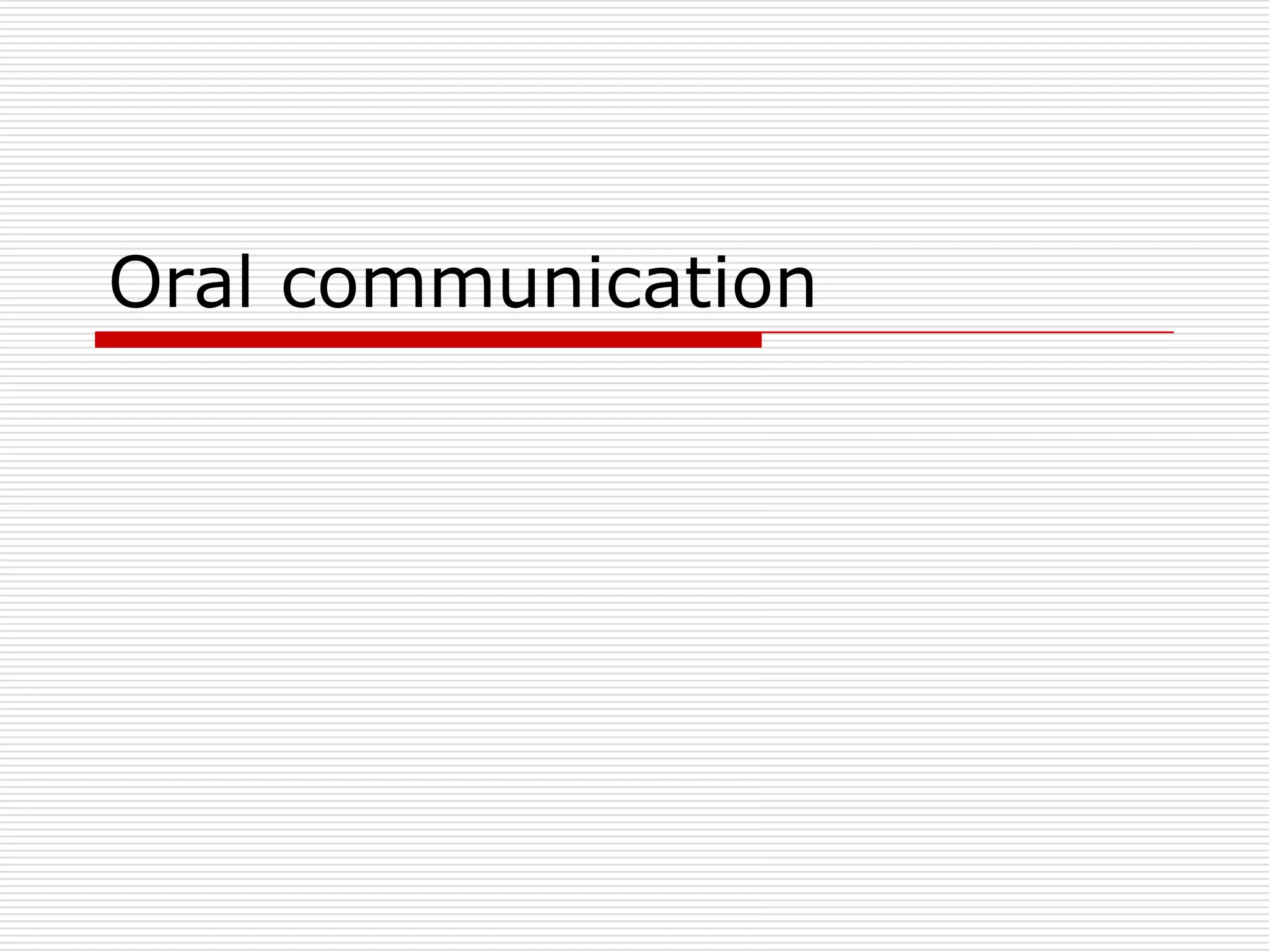Oral communication | PPT