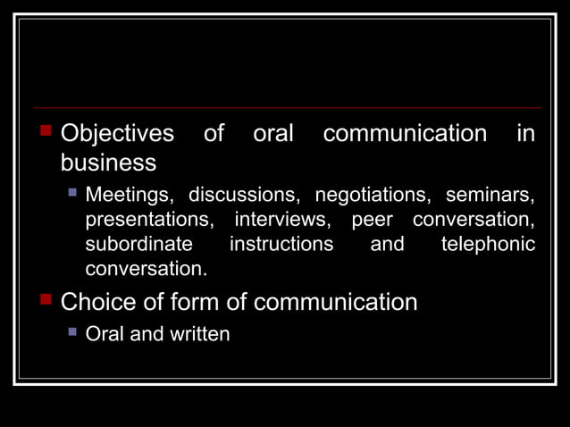 Oral communication | PPT