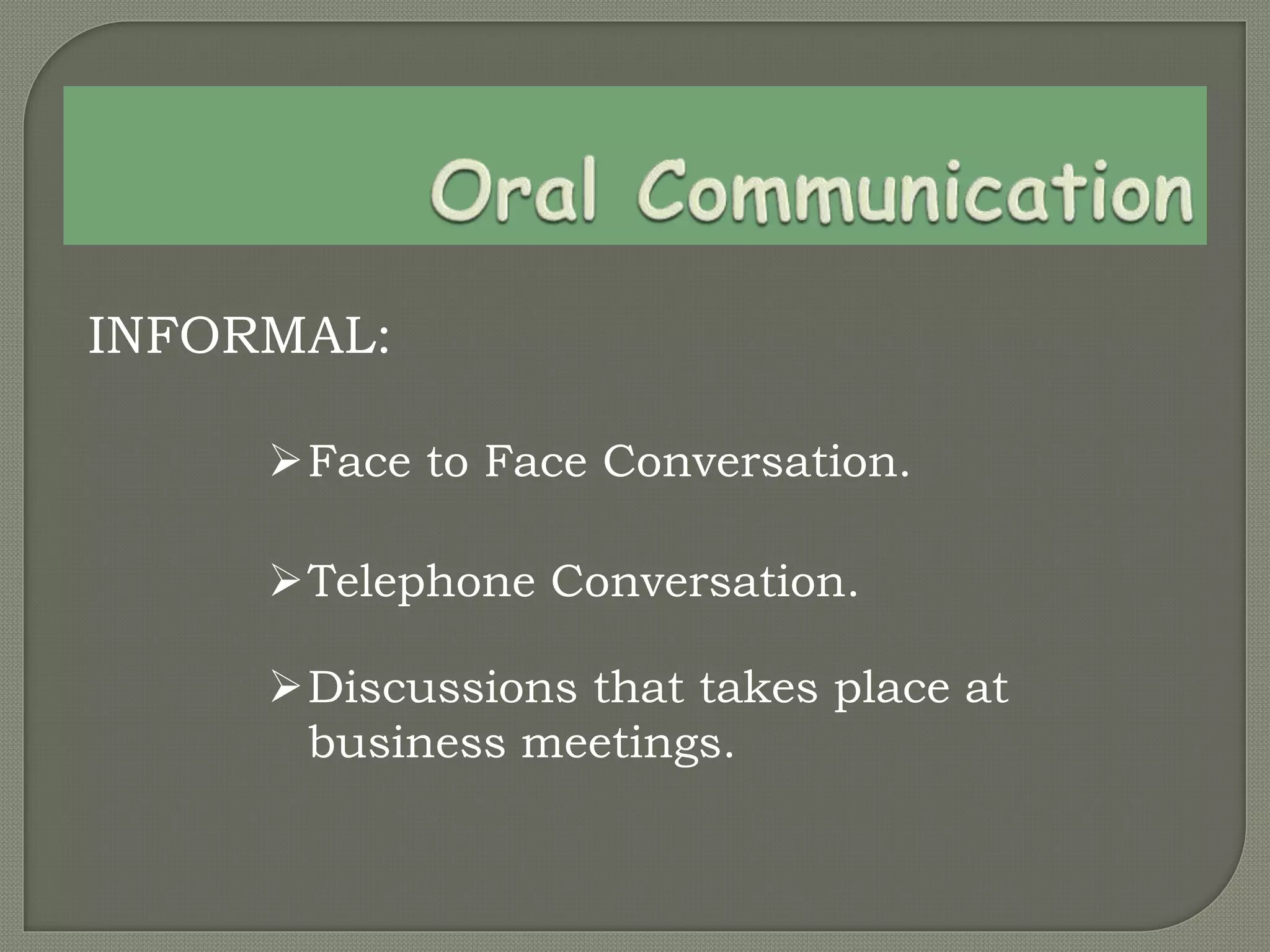 Oral communication | PPTX