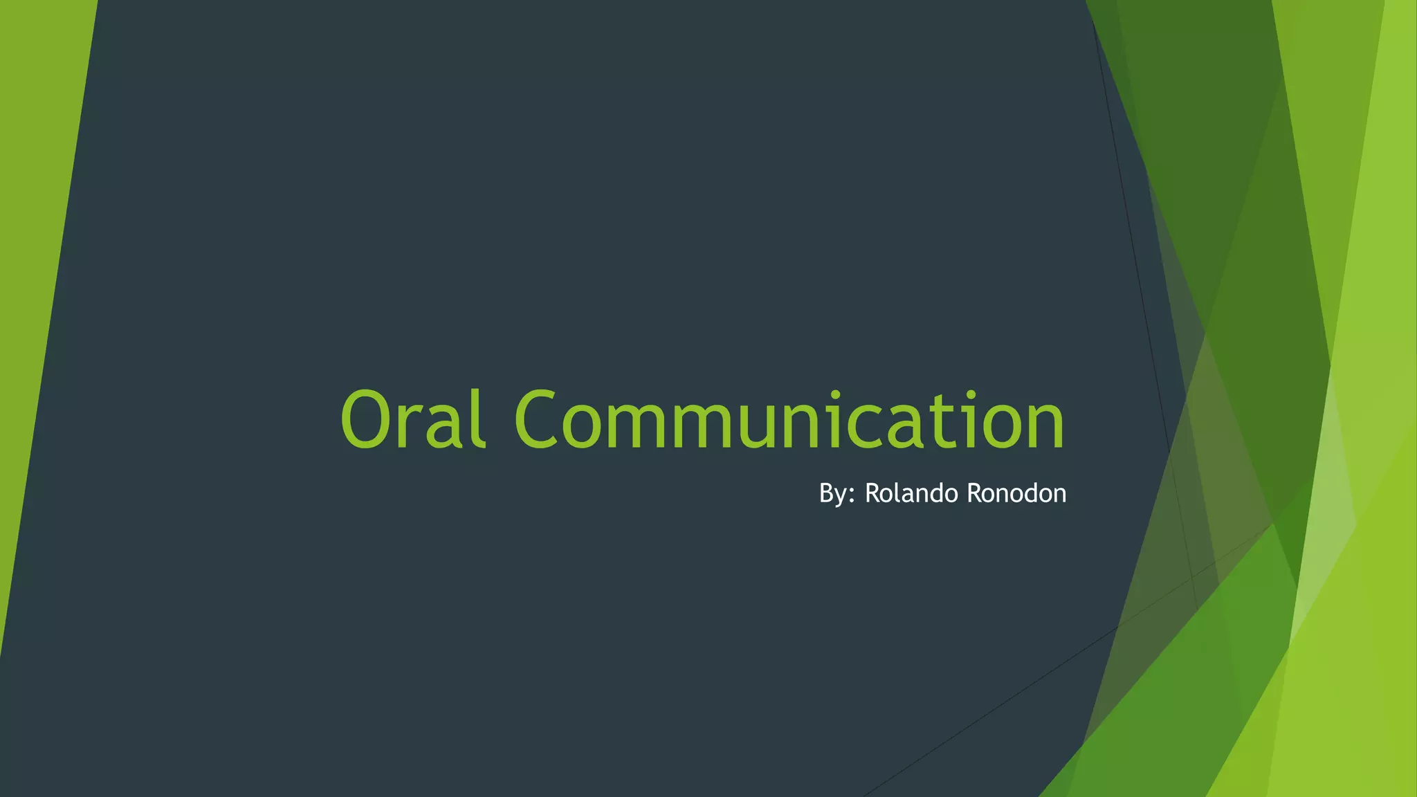 Oral communication | PPTX