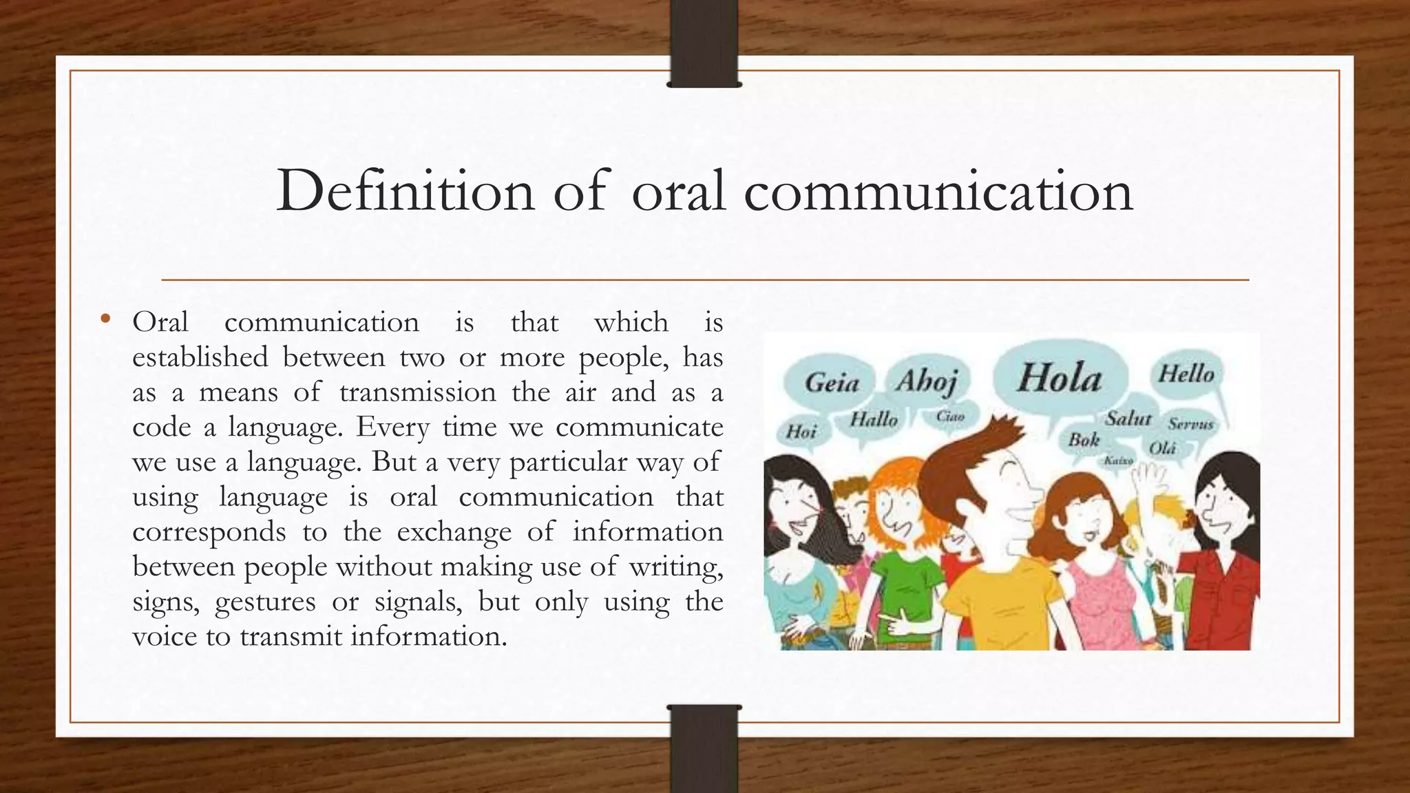 Oral communication | PPT