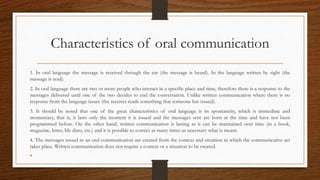Oral communication | PPT