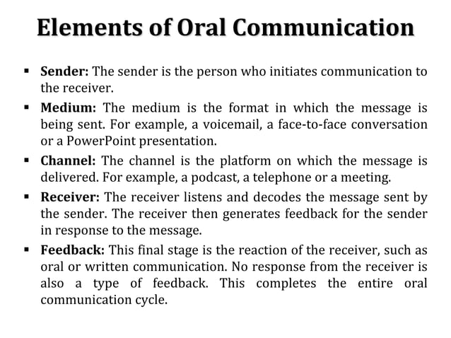 Oral Communication - Process, Types, Phases, Elements | PPTX