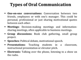 Oral Communication - Process, Types, Phases, Elements | PPTX
