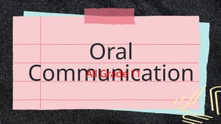 oral communication PowerPoint presentation | PPT