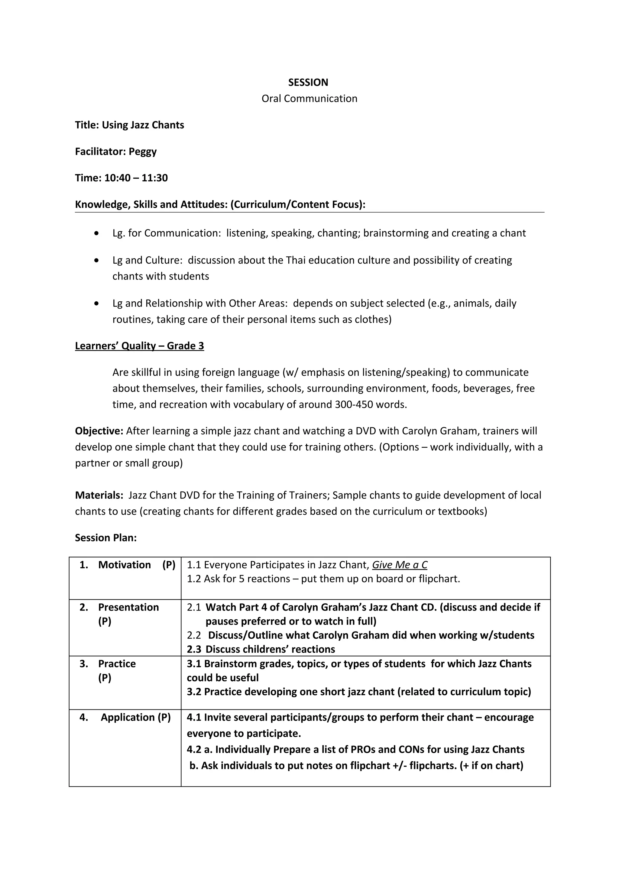 Oral communication.jazz chants.msw03 | DOC