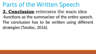 Oral Communication-Lesson 12-Principles of Effective speech writing.pptx