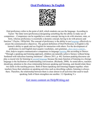 Oral Communication Essay | PDF