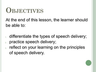 ORAL COMMUNICATION Lesson 7 Principles of Speech Delivery.pptx.pdf