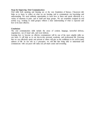Oral Communication | DOCX