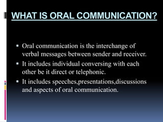 Oral communication | PPT