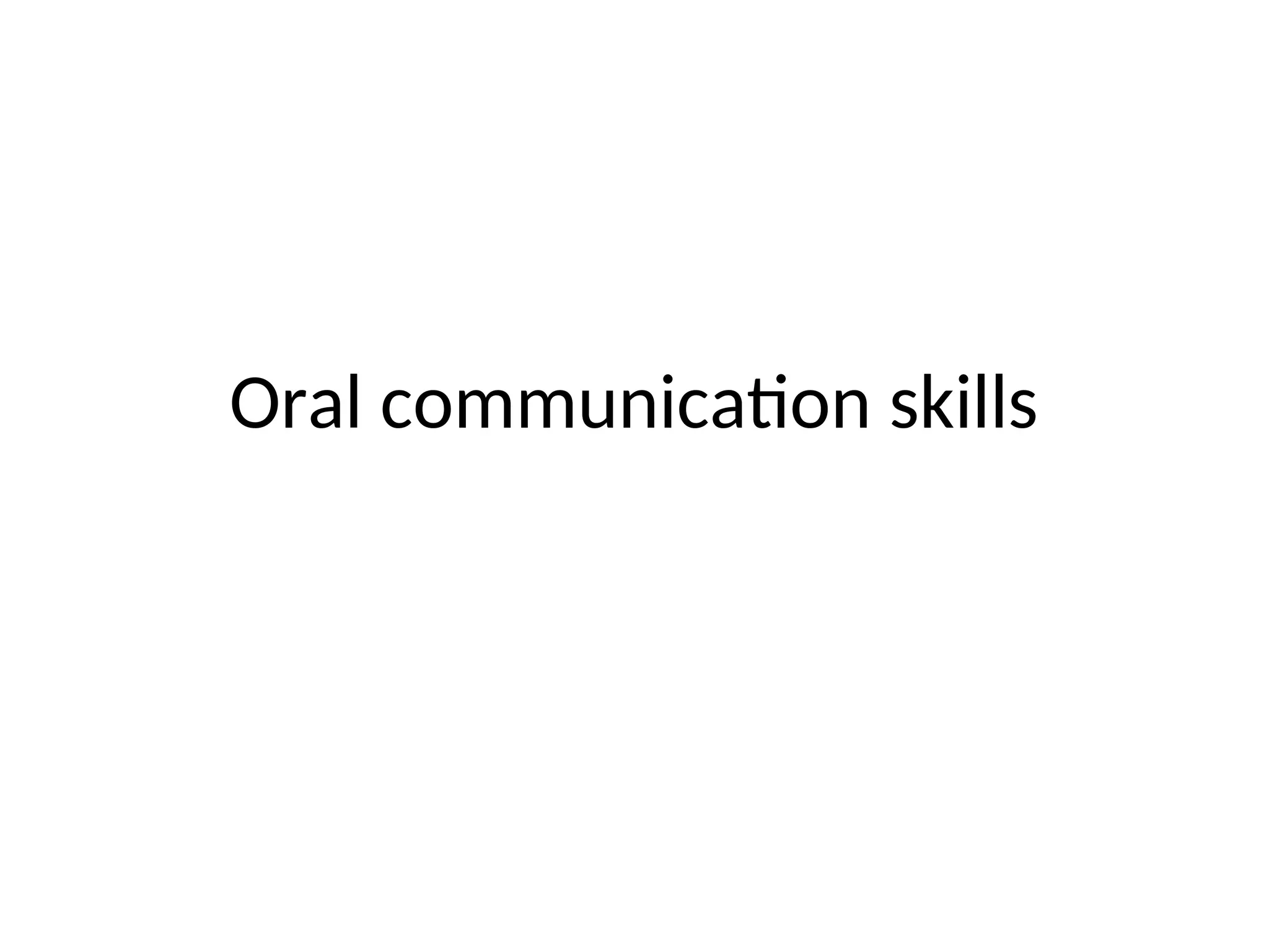 Oral Communication Skills, Verbal and non Verbal | PPT