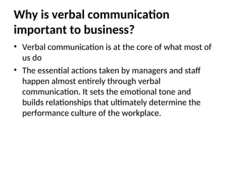 Oral Communication Skills, Verbal and non Verbal | PPT