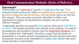 Oral Communication Types & Methods; and speech delivery in digital era ...