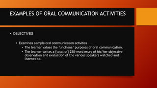 Oral communication week 4 | PPTX
