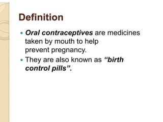 oral contraceptive new. Classification and uses | PPTX
