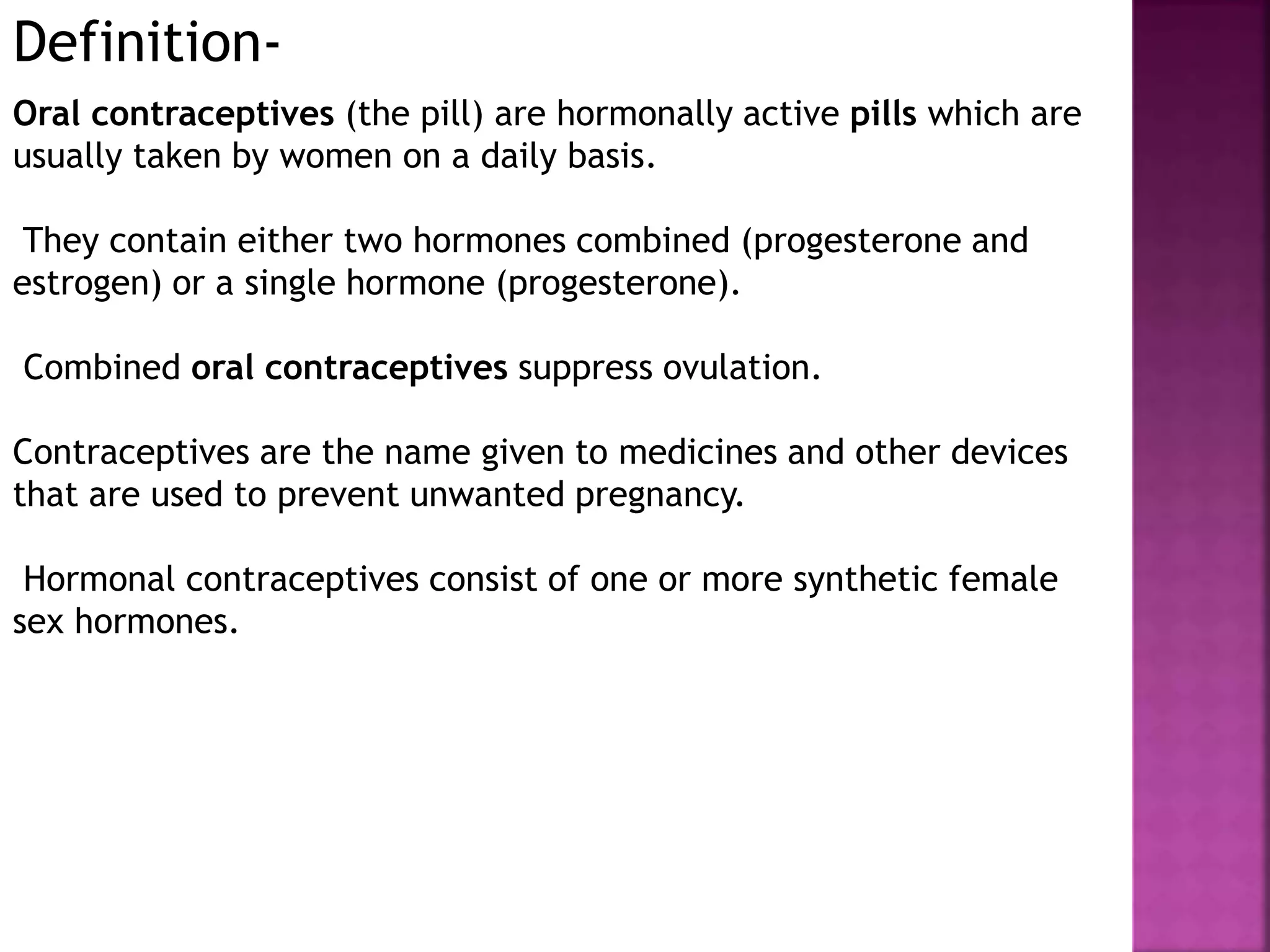 Oral contraceptives | PPT