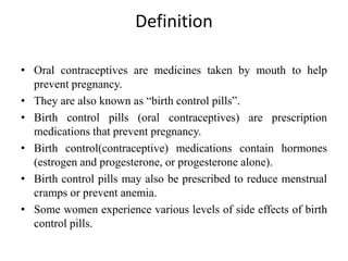 Oral contraceptives | PPTX