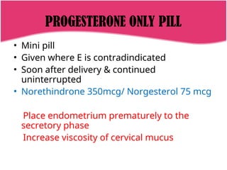 ORAL CONTRACEPTIVES dept of Pharmacology | PPT