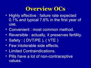 Oral Contraceptives, Up to date Overview | PPT | Pregnancy ...