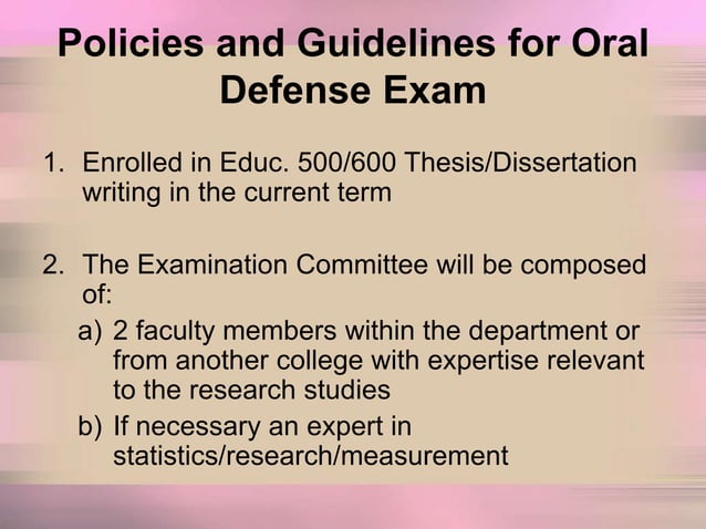 Oral Defense Examination | PPT