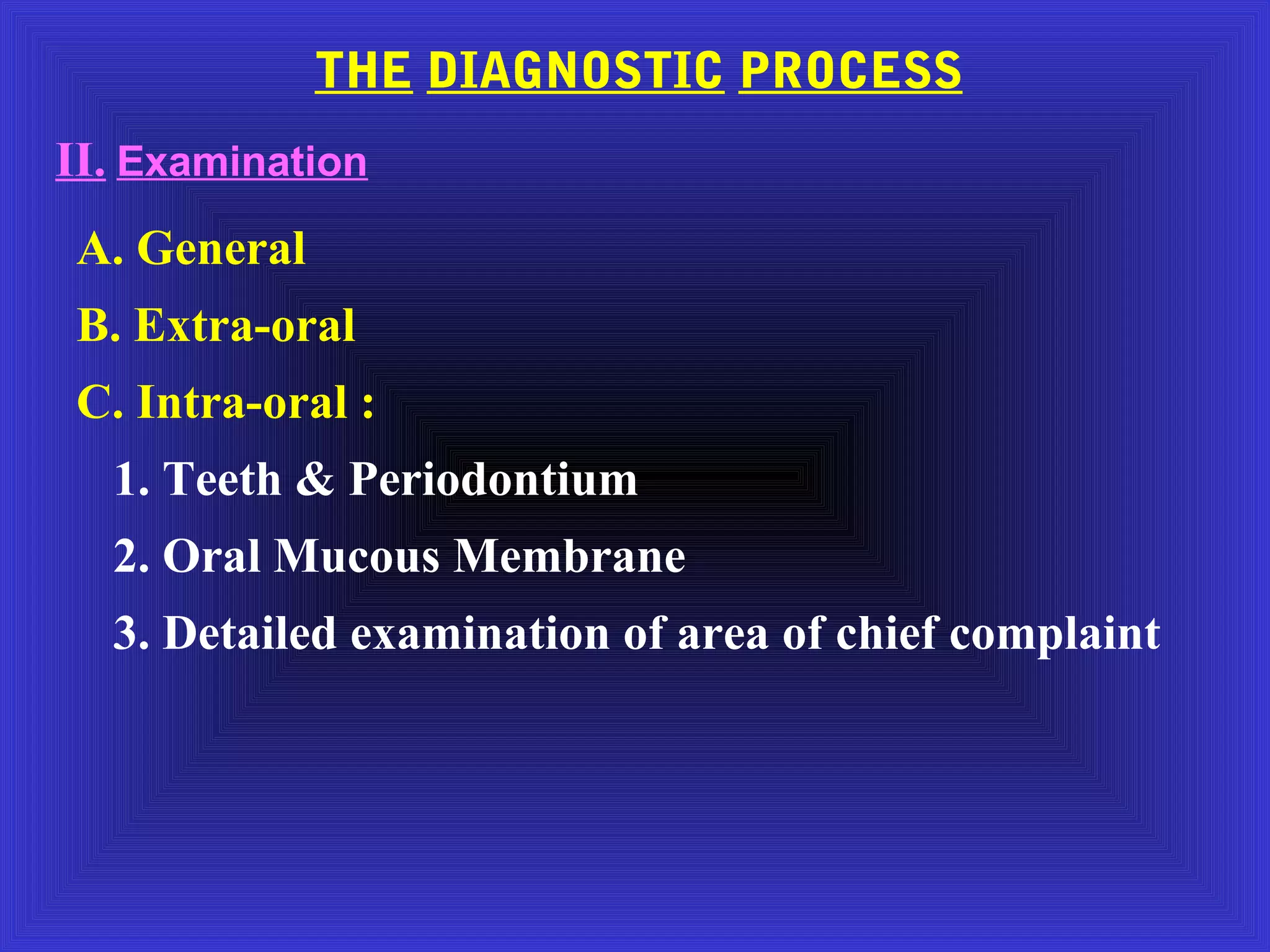 Oral diagnostic process (part -3) | PPT