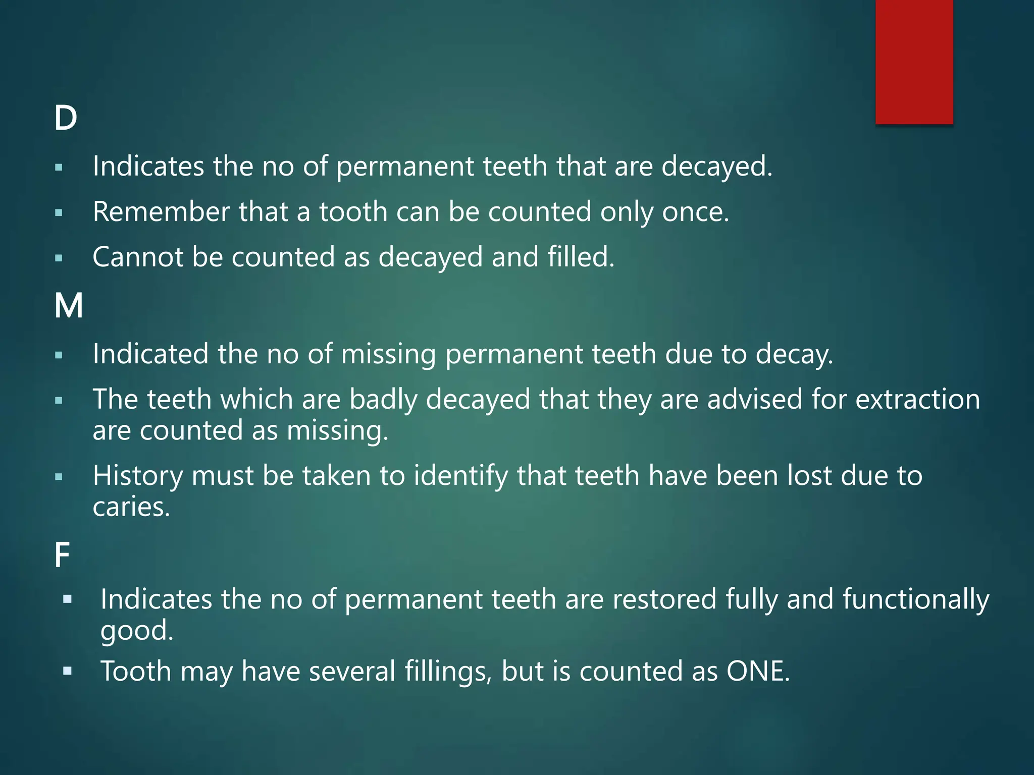Oral disease indices in dentistry. pptx | PPTX