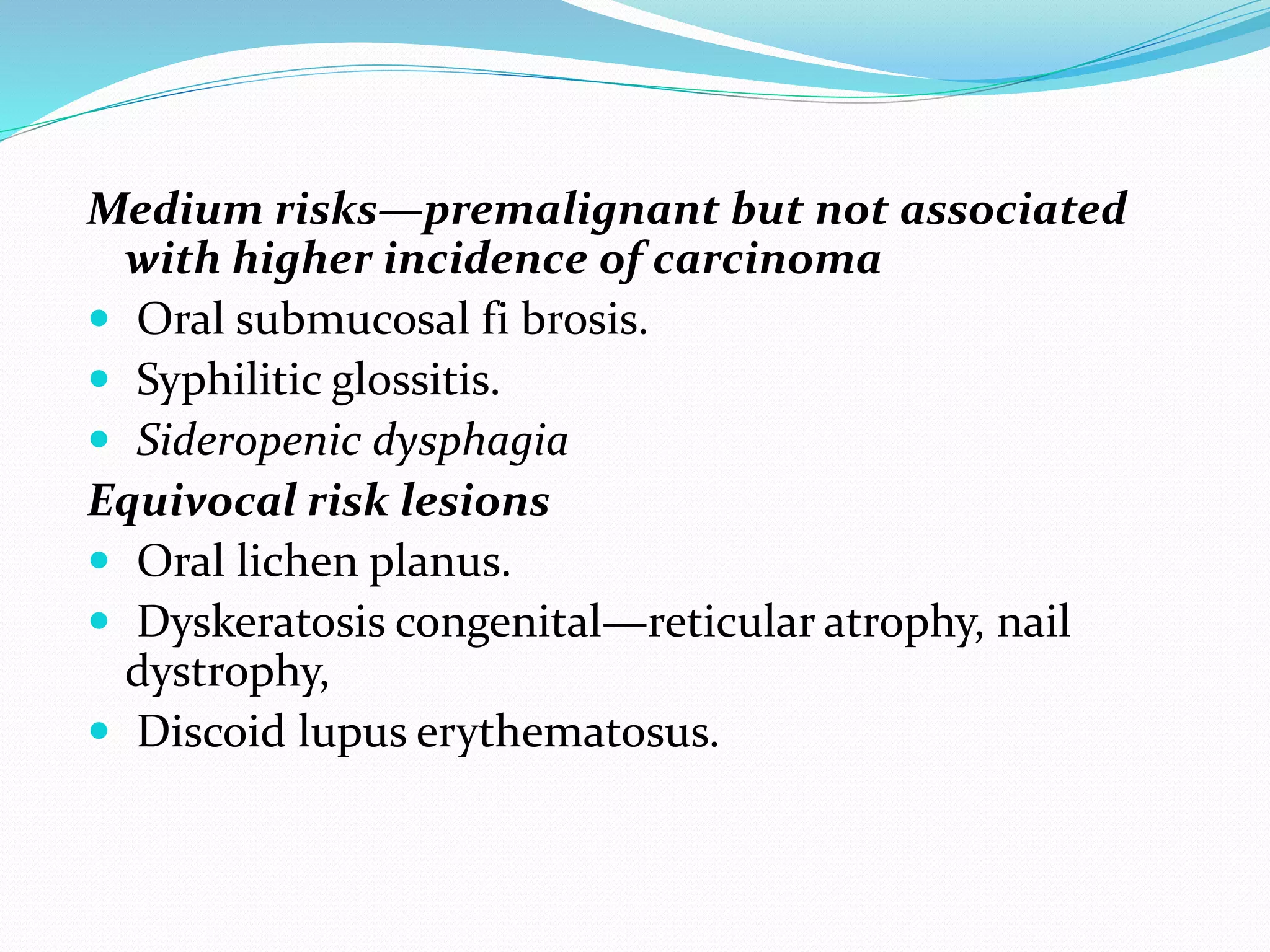 Oral diseases - Benign and premalignant lesions | PPTX