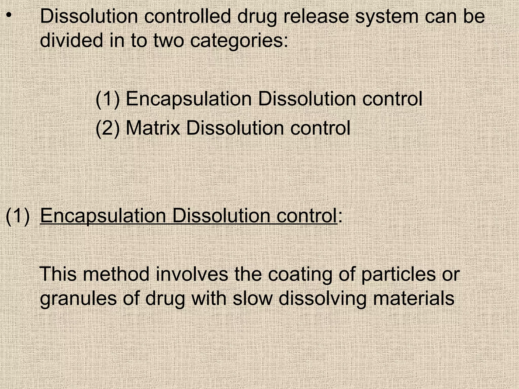 Oral & dissolution controlled release system | PPT