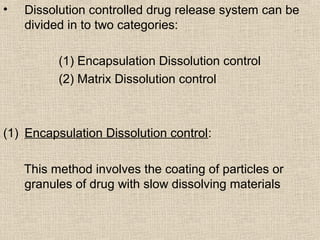 Oral & dissolution controlled release system | PPT